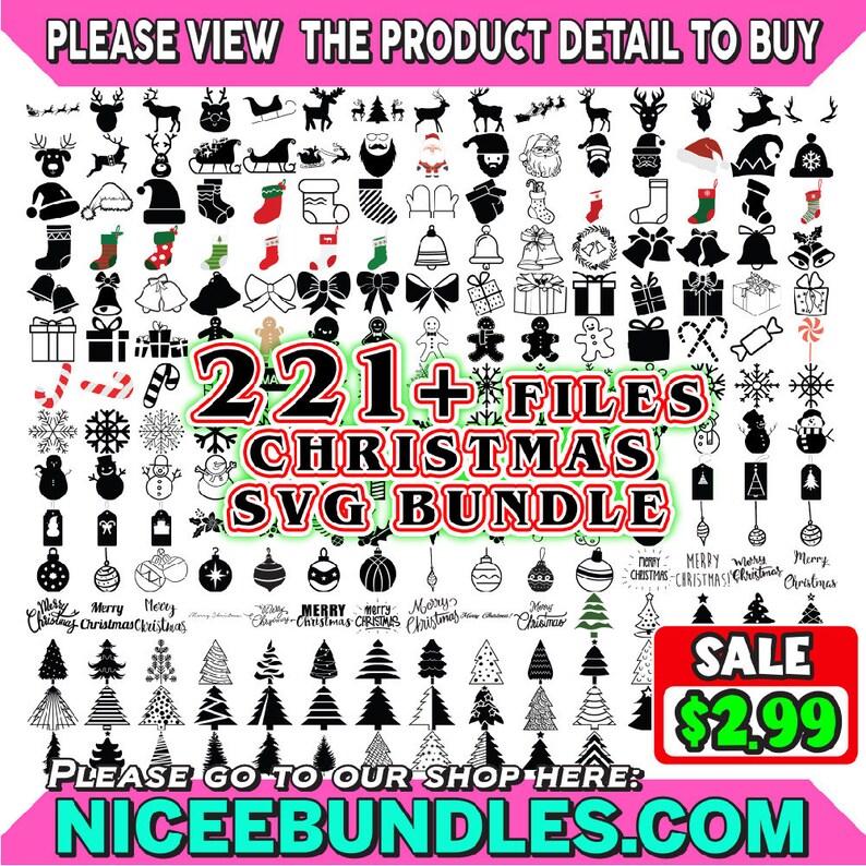 CHRISTMAS SVG Bundle, CHRISTMAS Clipart, Christmas Svg Files for Cricut ...