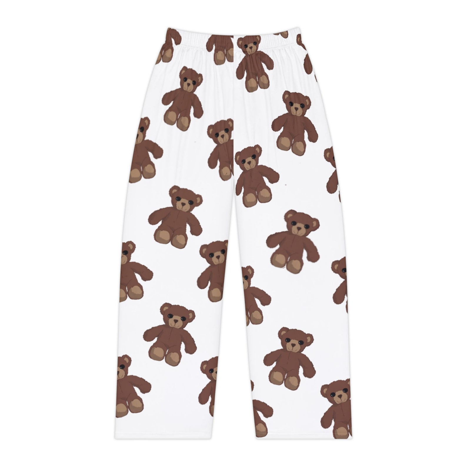 Teddy Bear Pattern Women's Pajama Pants, Cozy Christmas Lounge Bottoms ...