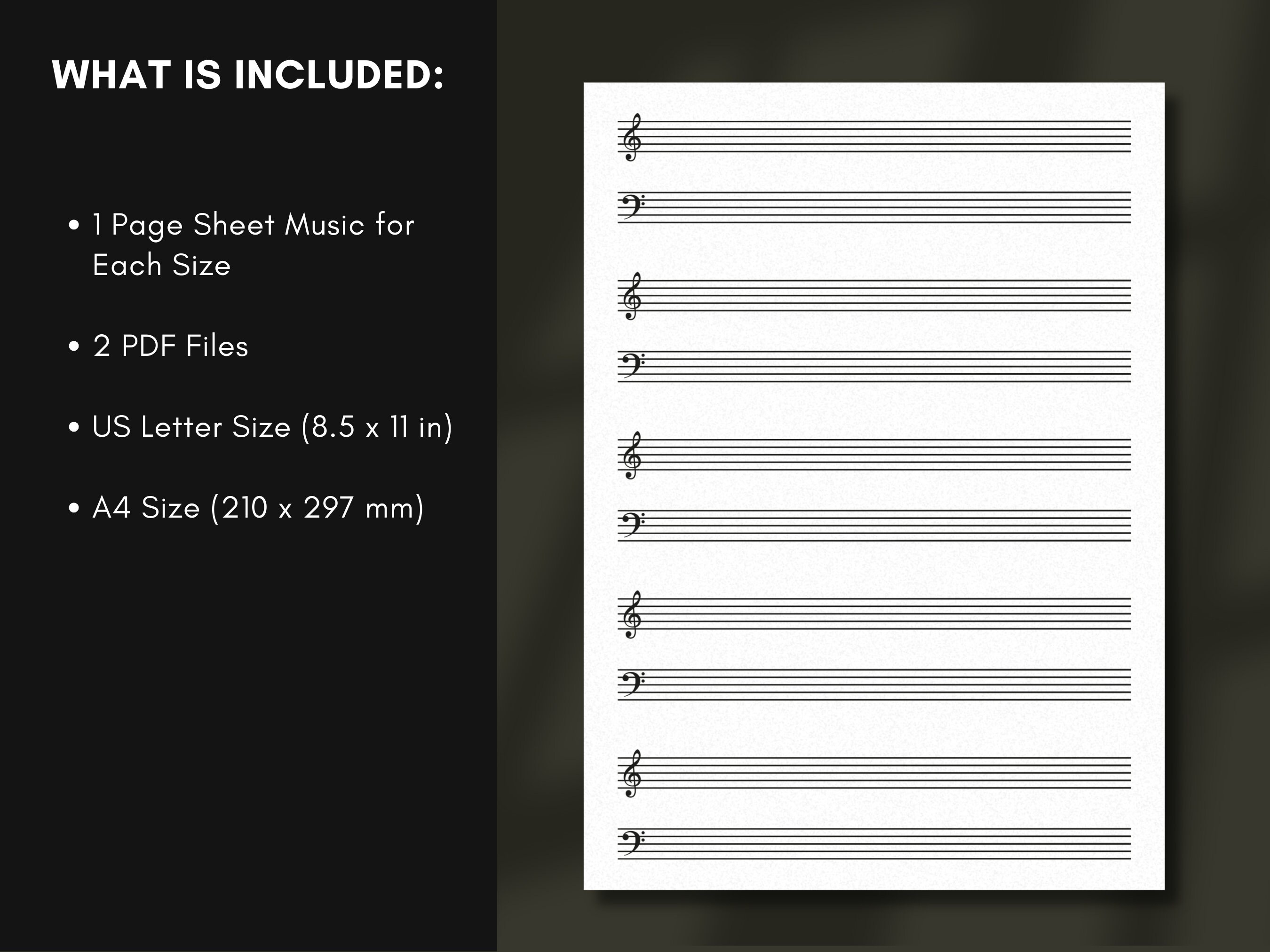 Printable Sheet Music, Blank Sheet Music, Printable Piano Staff Paper ...