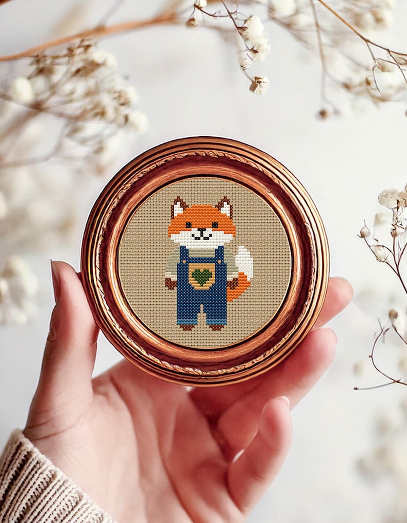 Fox Cross Stitch Pattern for Beginners, Cute Animals Embroidery, Modern ...
