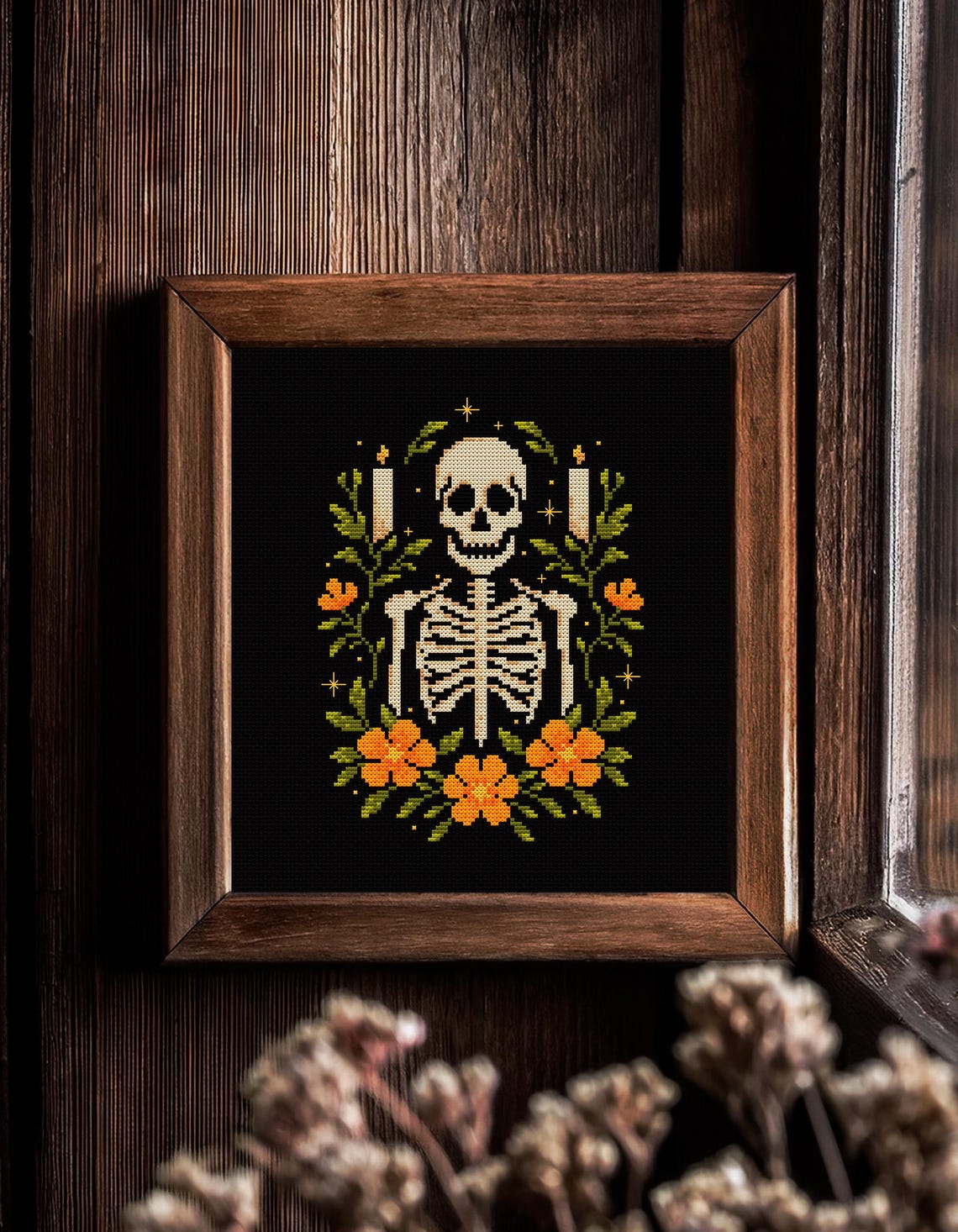 Skeleton Cross Stitch, Halloween Scary Cross Stitch Pattern, Scary ...