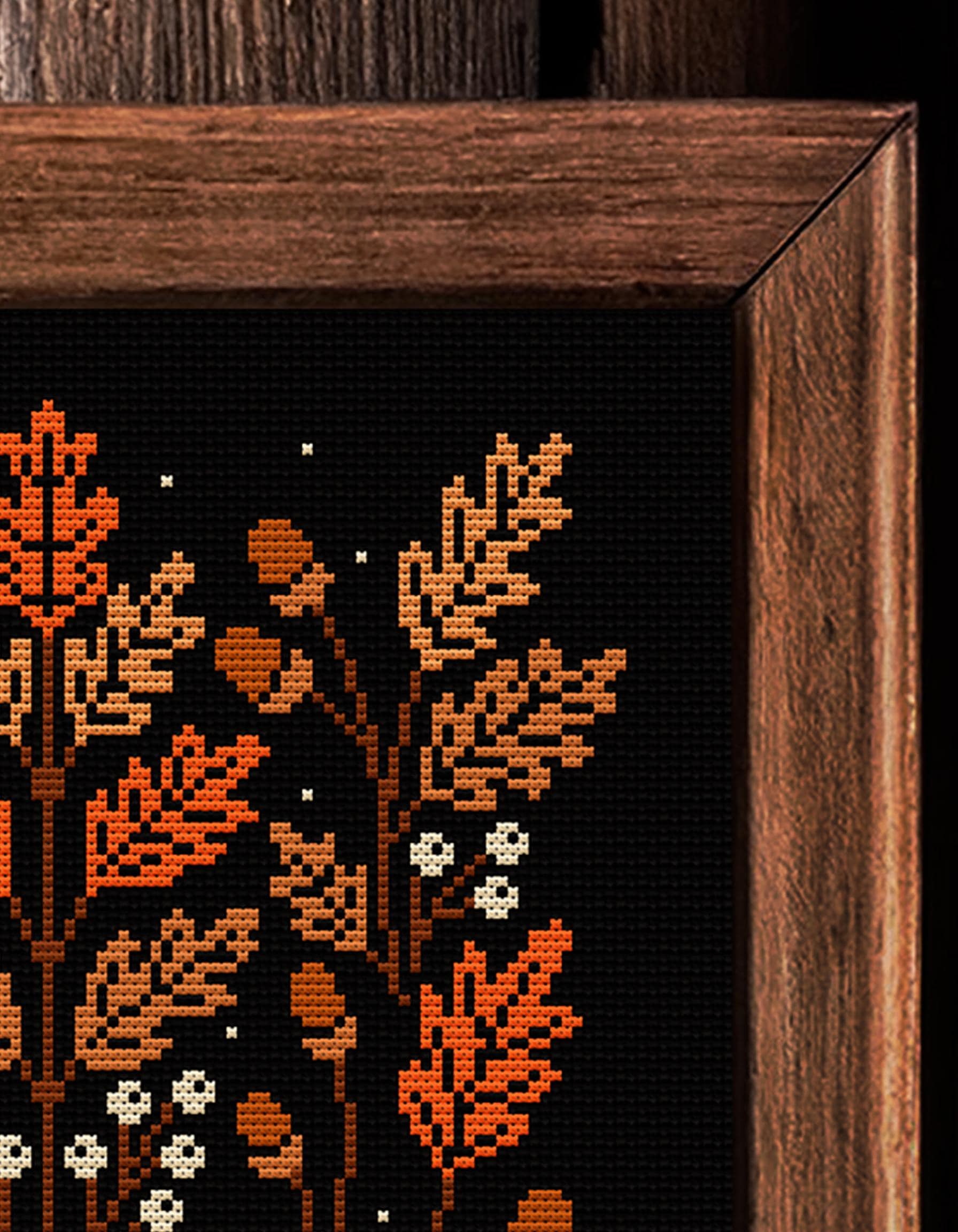 Fall Sampler Cross Stitch Pattern: Acorns & Oak Leaves, Autumn ...