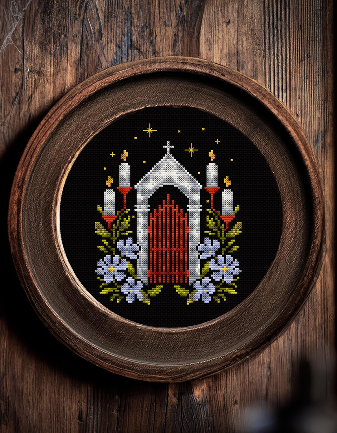 Halloween Mystical Cemetery Gate Cross Stitch Pattern: Gothic Scary ...