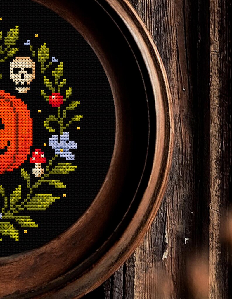 Pumpkin Cross Stitch Pattern: Spooky & Scary Halloween Embroidery (PDF ...