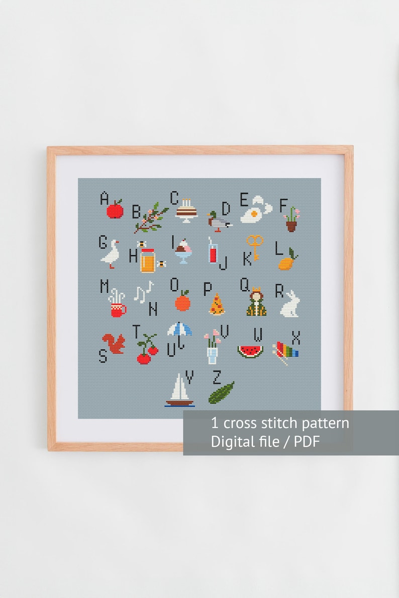 Alphabet сross Stitch Pattern, ABC Embroidery, Mini Cross Stitch - Etsy
