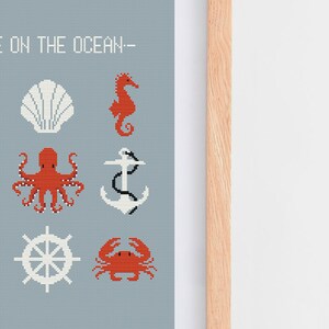 Life on the Ocean сross Stitch Pattern, Marine Embroidery, Sea Cross ...