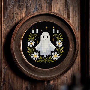 Ghost Cross Stitch, Halloween Scary Cross Stitch Pattern, Spooky Cross ...
