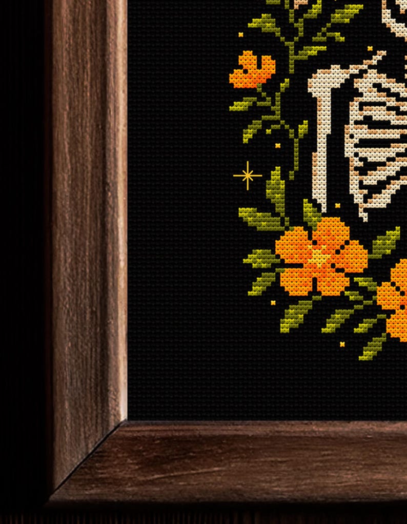 Skeleton Cross Stitch, Halloween Scary Cross Stitch Pattern, Scary Cross Stitch - Etsy