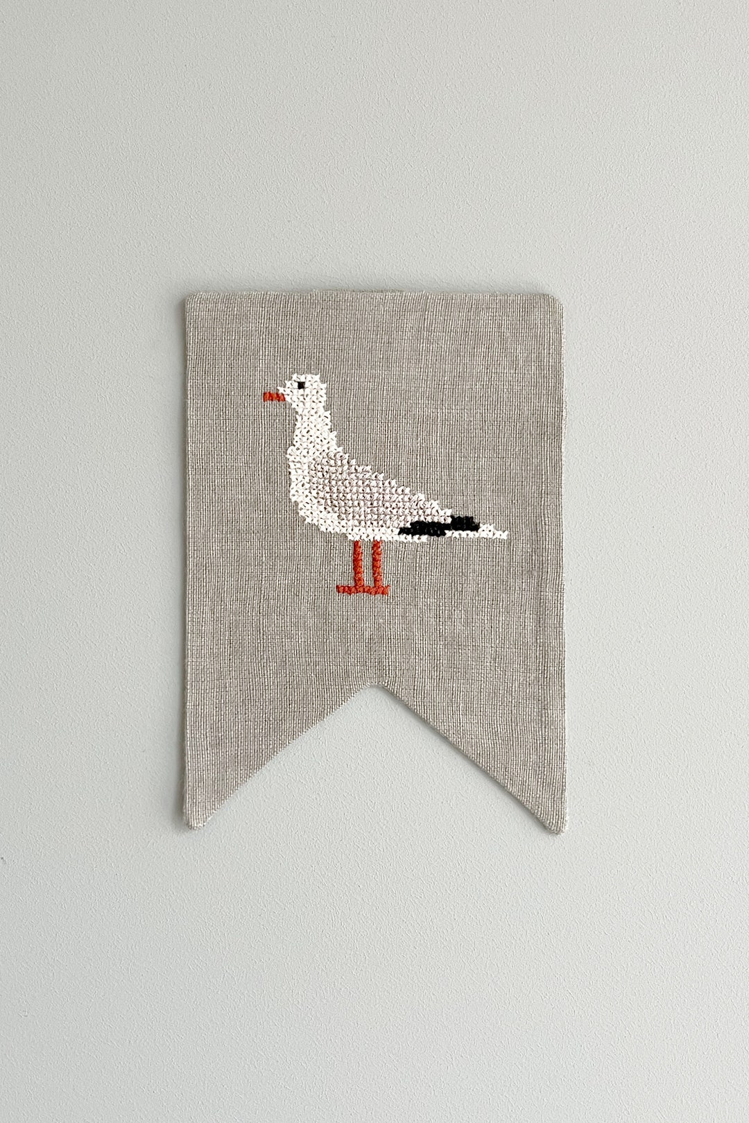 Gull Cross Stitch Pattern for Beginners, Marine Embroidery, Embroidered ...