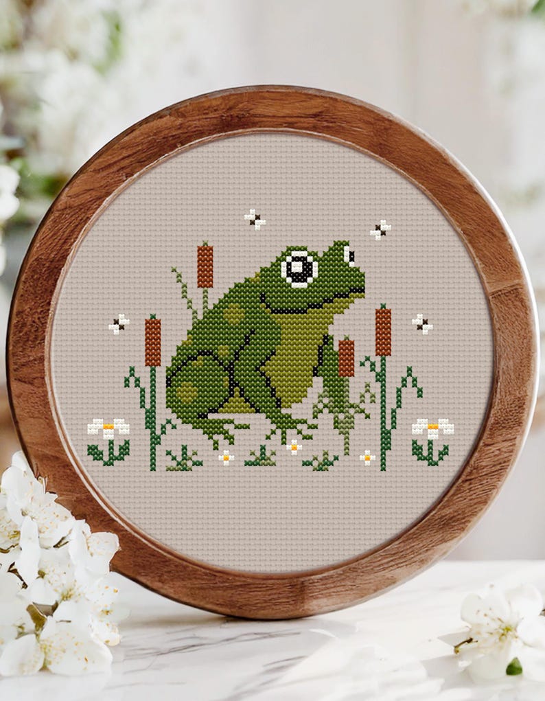 Cross Stitch Pattern for Beginners Toad, Frog Cross Stitch, Swamp Cross ...