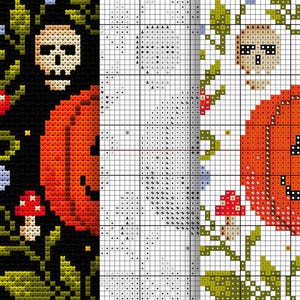 Pumpkin Cross Stitch Pattern, Halloween Scary Cross Stitch, Spooky ...