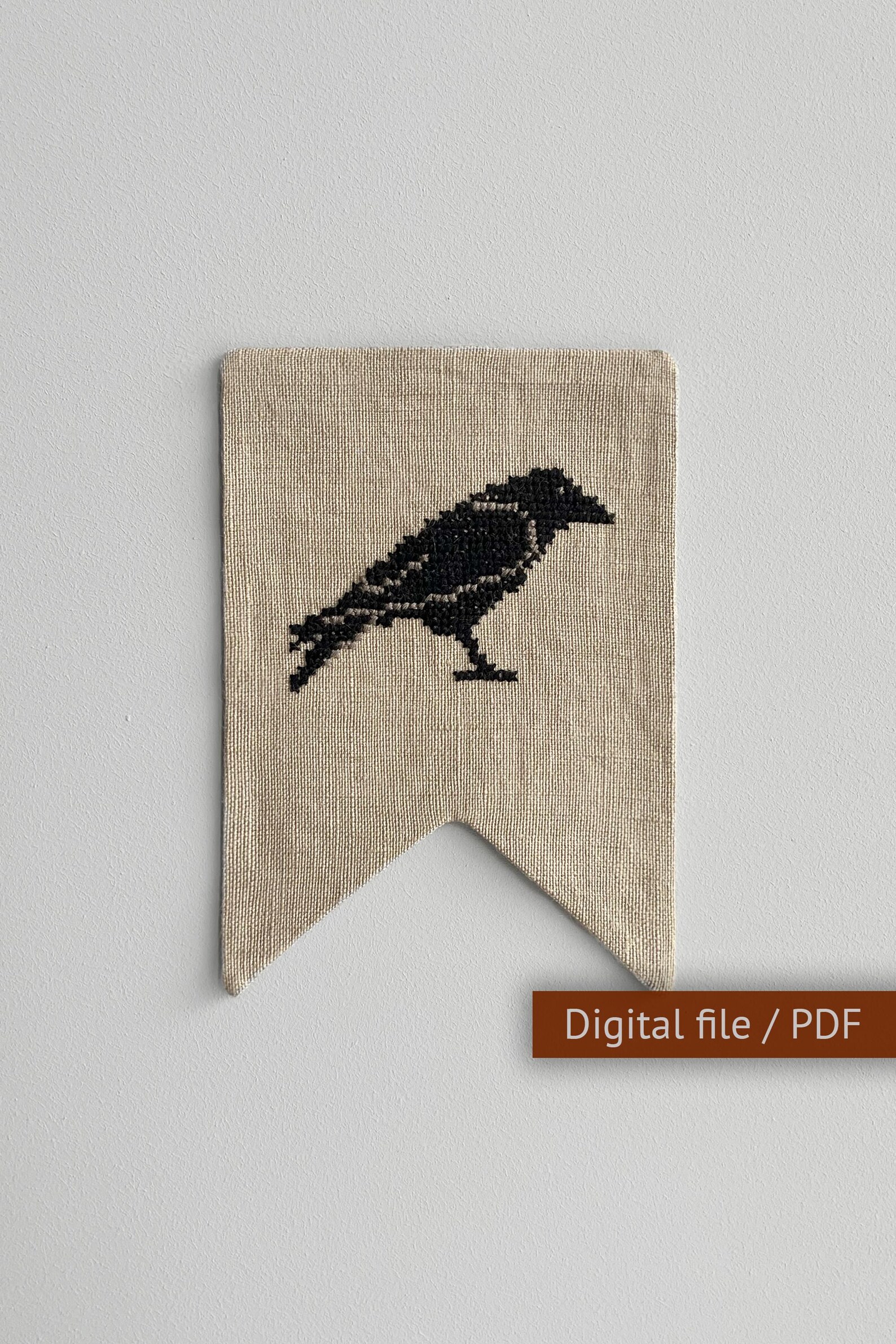 Crow сross Stitch Pattern for Beginners, Autumn Cross Stitch, Halloween ...