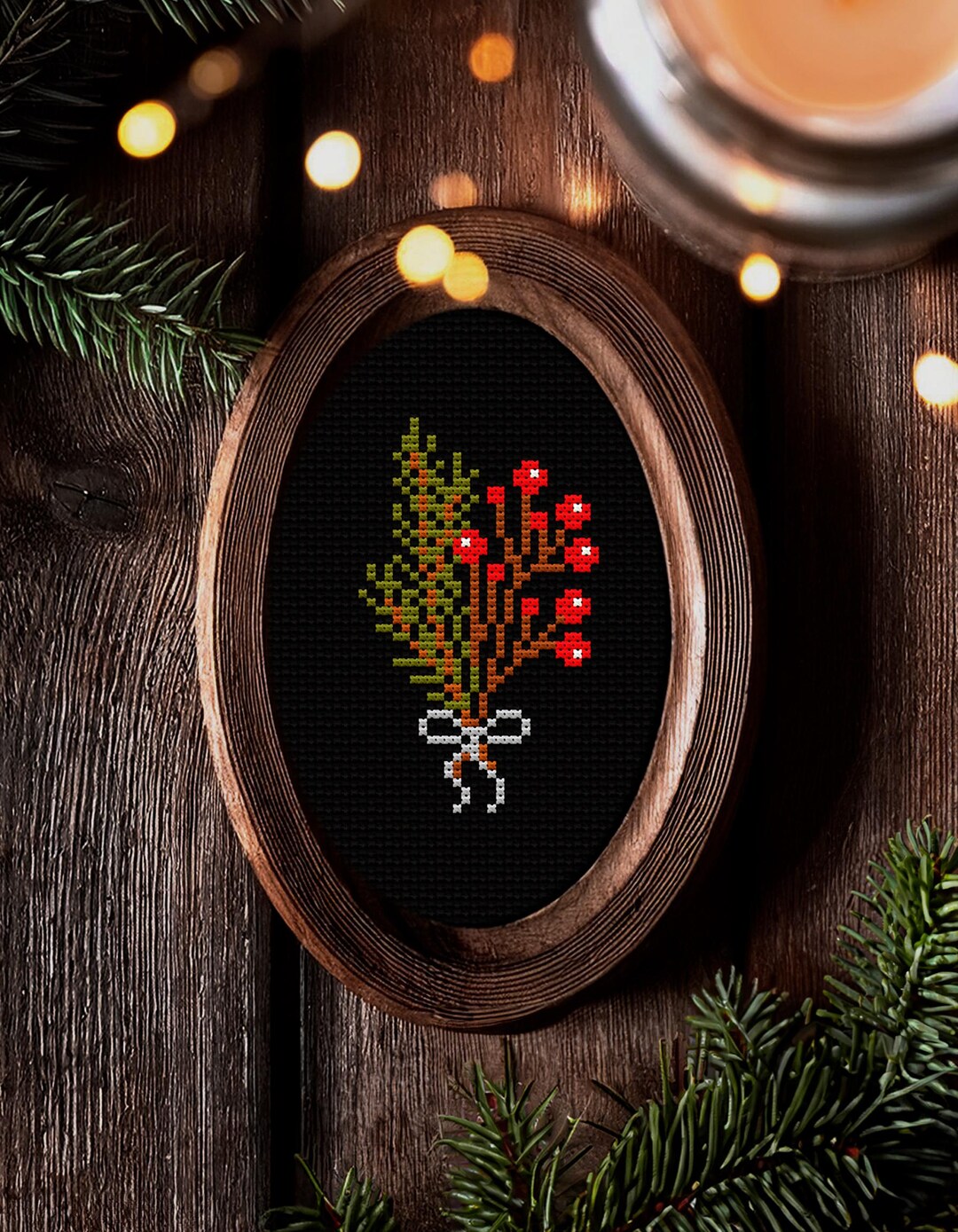 Christmas Branches Cross Stitch Pattern for Beginners: Holiday ...