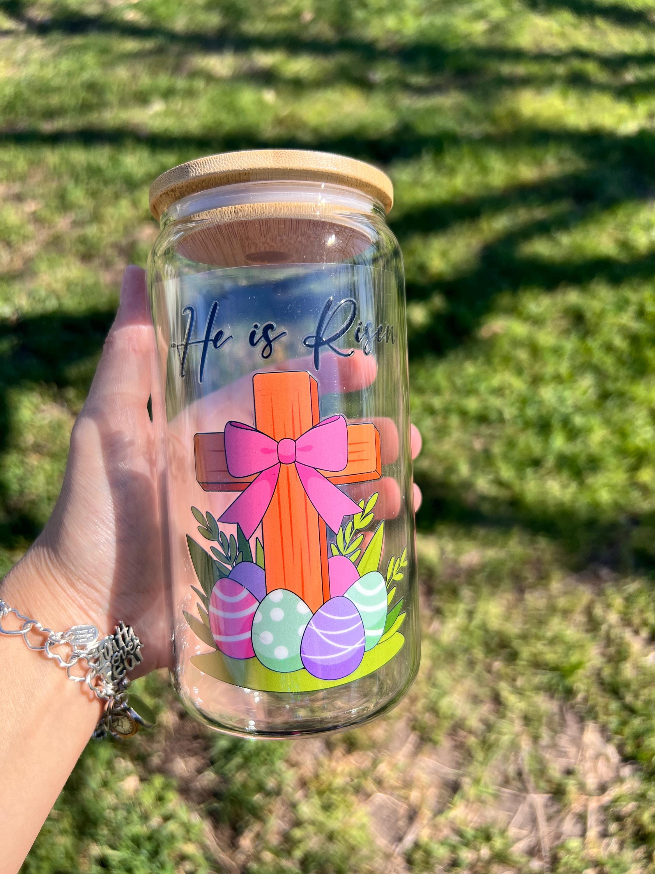 He is Risen Jesus Easter Lent Tumbler Glass Cups - Etsy