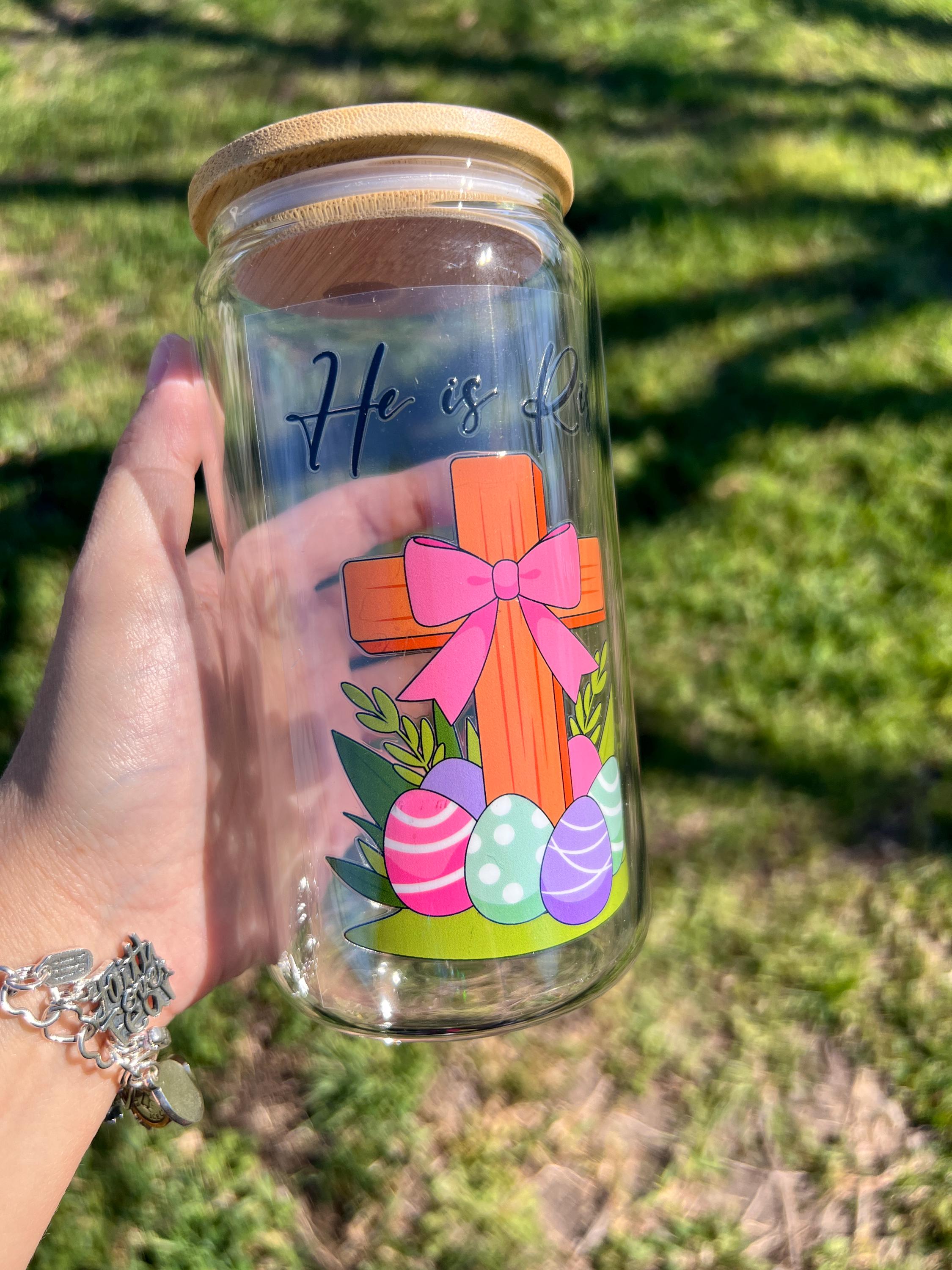He is Risen Jesus Easter Lent Tumbler Glass Cups - Etsy