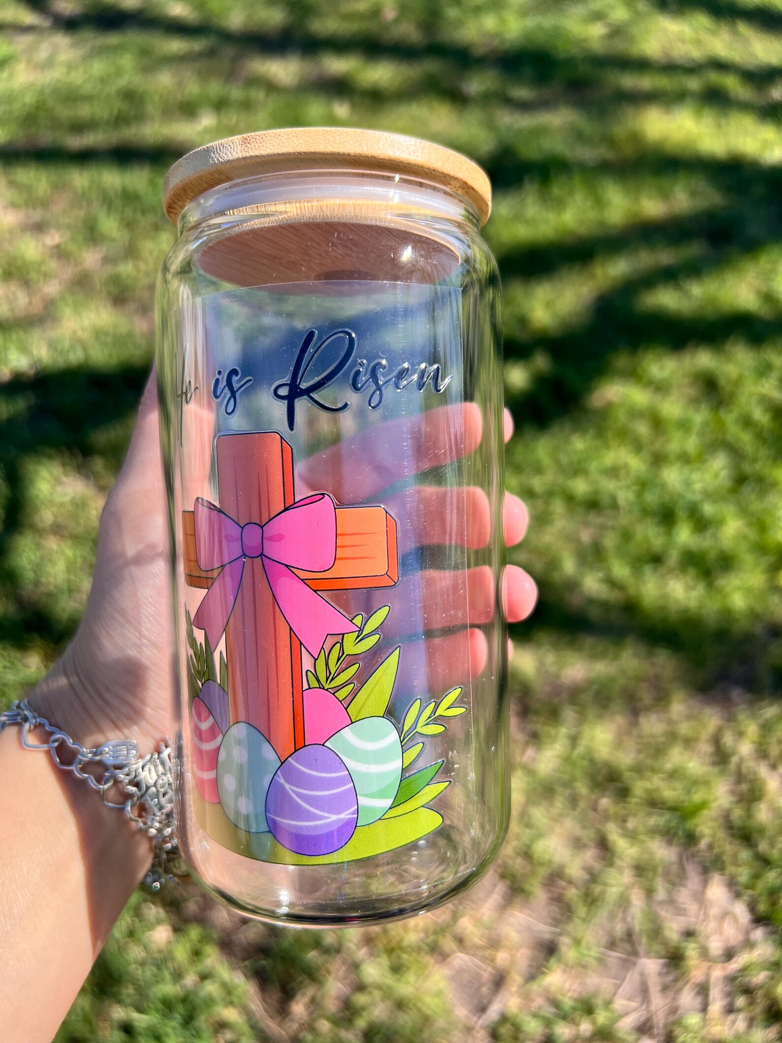 He is Risen Jesus Easter Lent Tumbler Glass Cups - Etsy