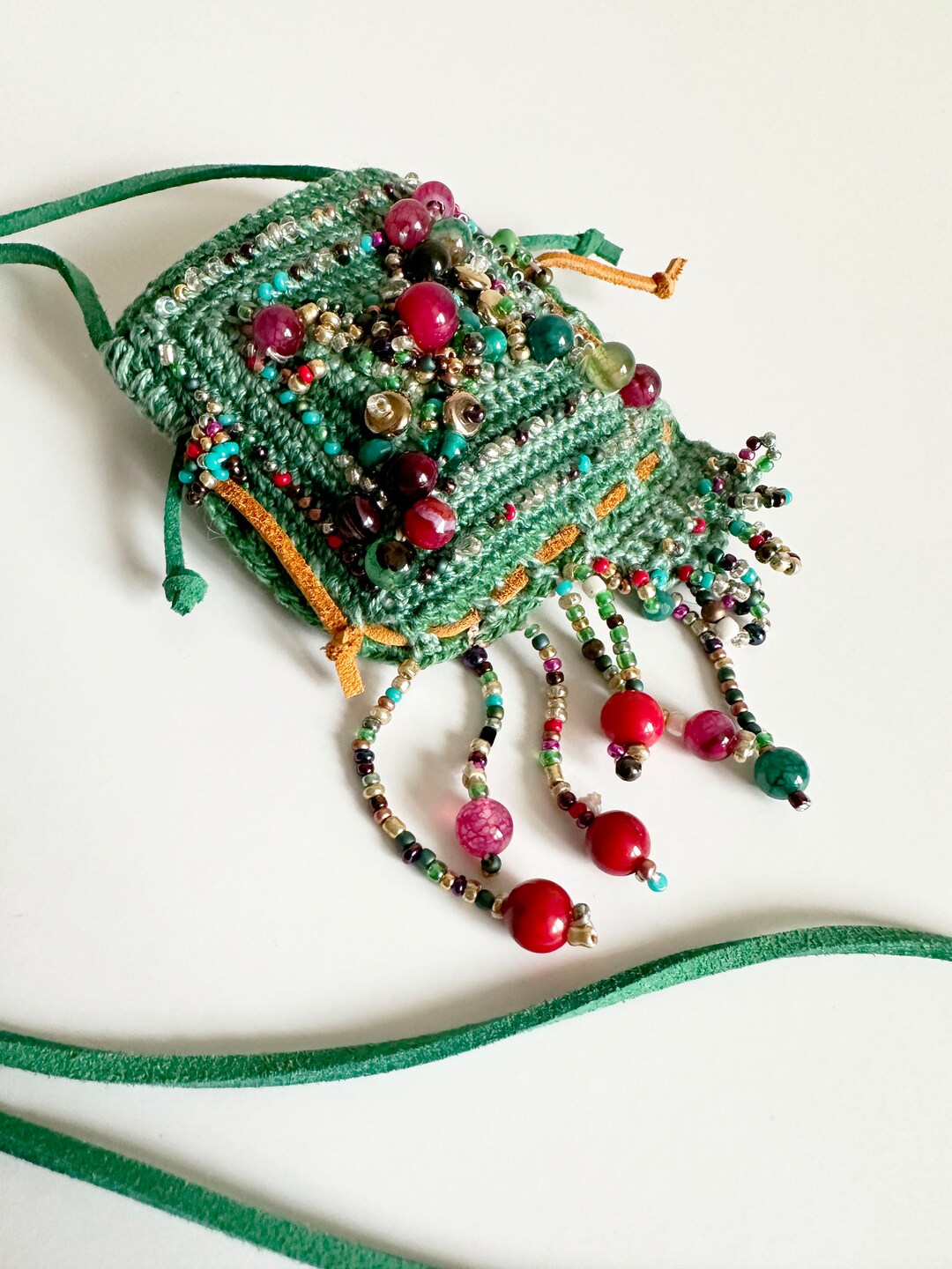 Amulet, Bohemian Neckless Pouch, Crochet Amulet - Etsy