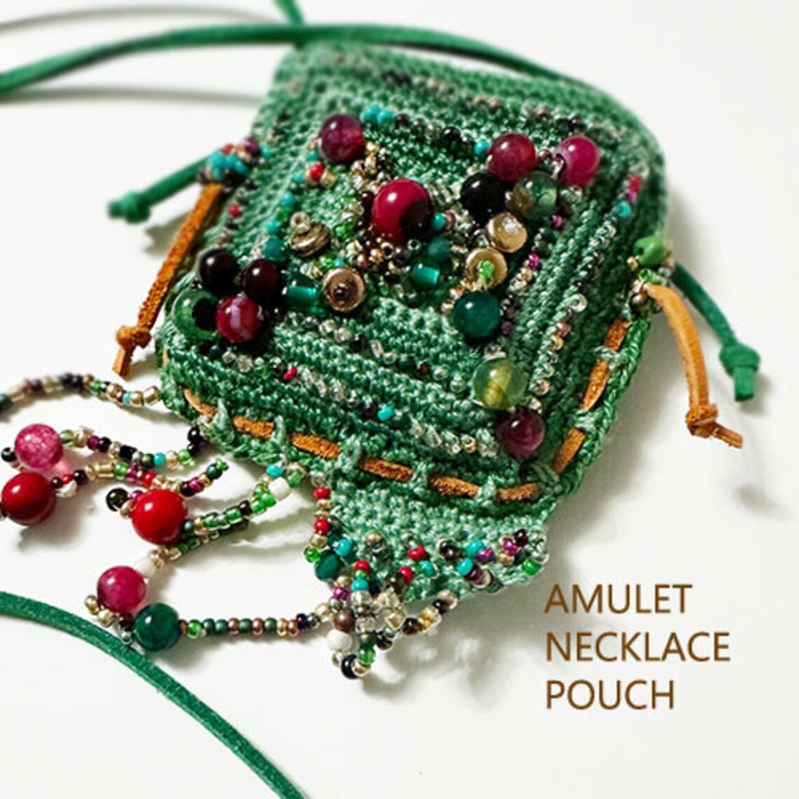 Amulet, Bohemian Neckless Pouch, Crochet Amulet - Etsy
