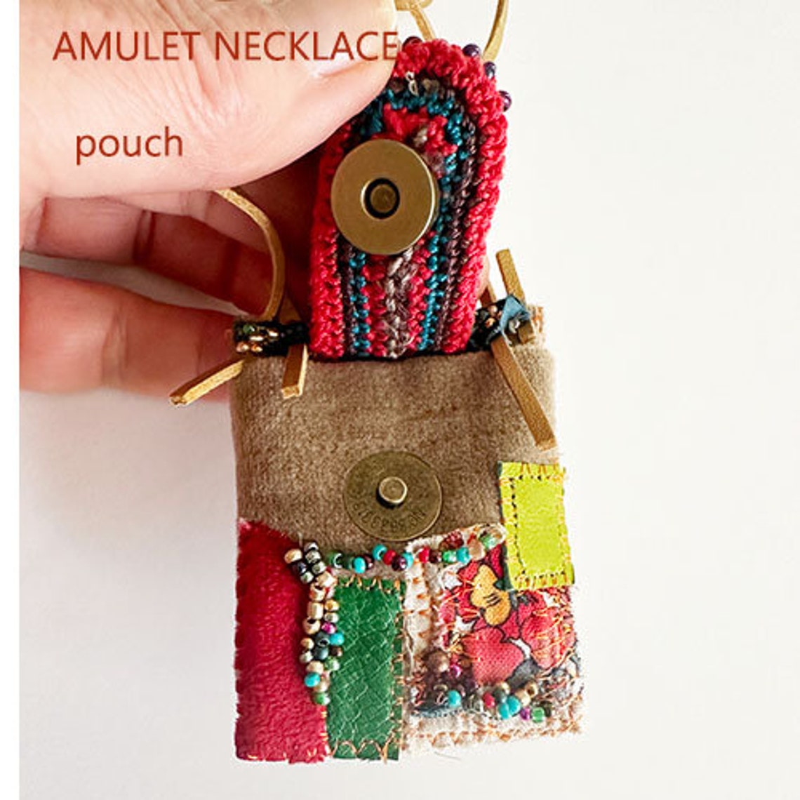 Amulet, Bohemian Neckless Pouch, Fiber Art Amulet Pouch - Etsy