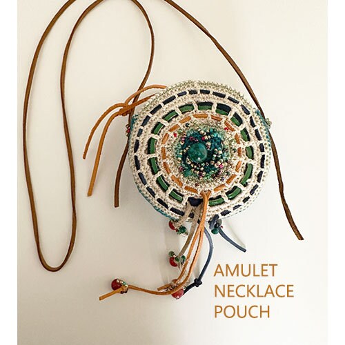 Amulet, Bohemian Neckless Pouch, Fiber Art Amulet Pouch - Etsy