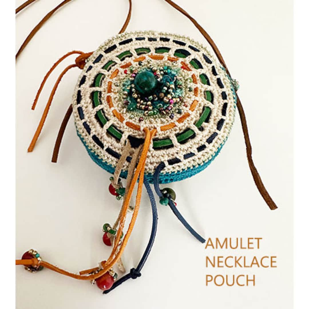 Amulet, Bohemian Neckless Pouch, Fiber Art Amulet Pouch - Etsy