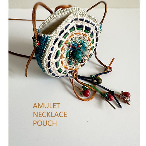 Amulet, Bohemian Neckless Pouch, Fiber Art Amulet Pouch - Etsy