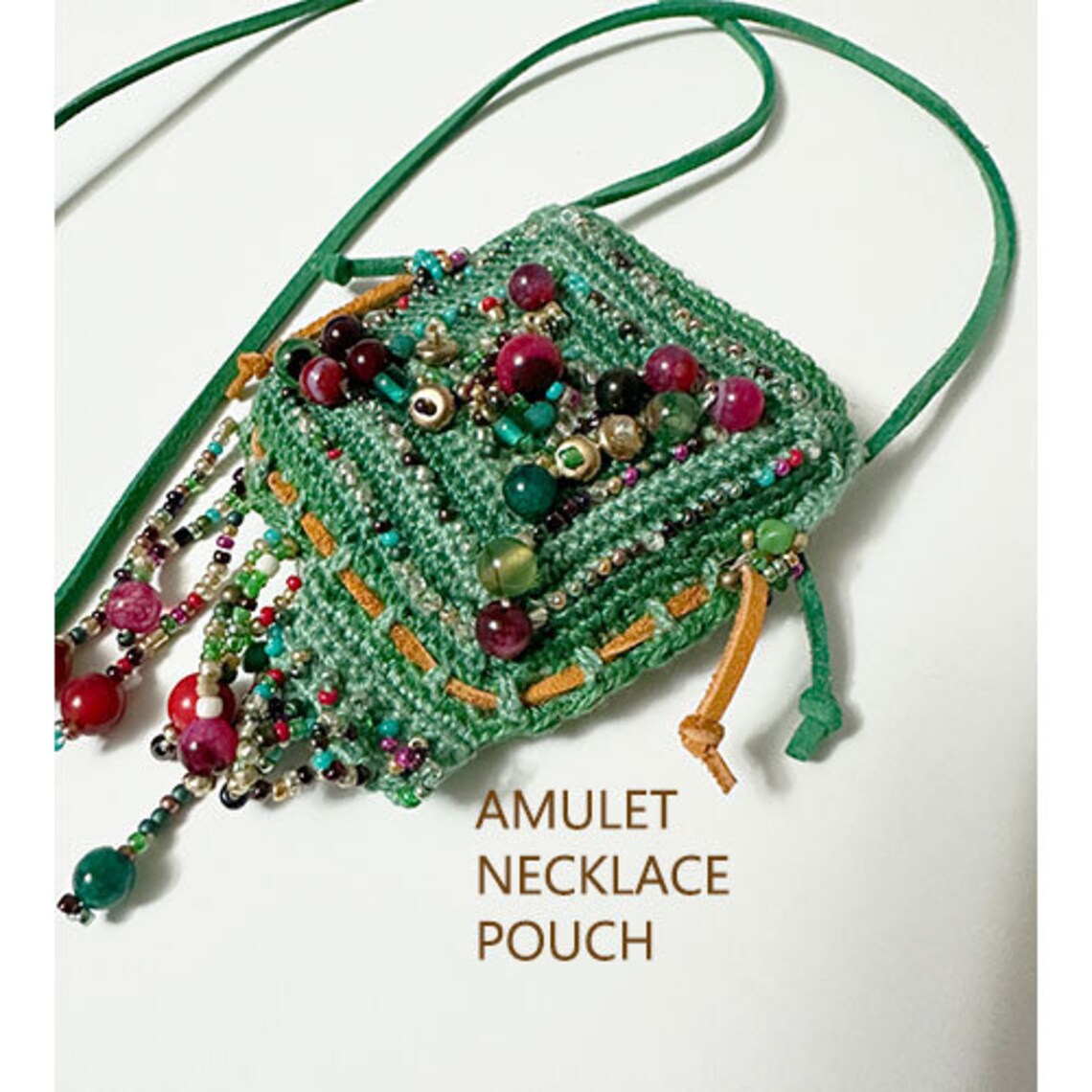 Amulet, Bohemian Neckless Pouch, Crochet Amulet - Etsy