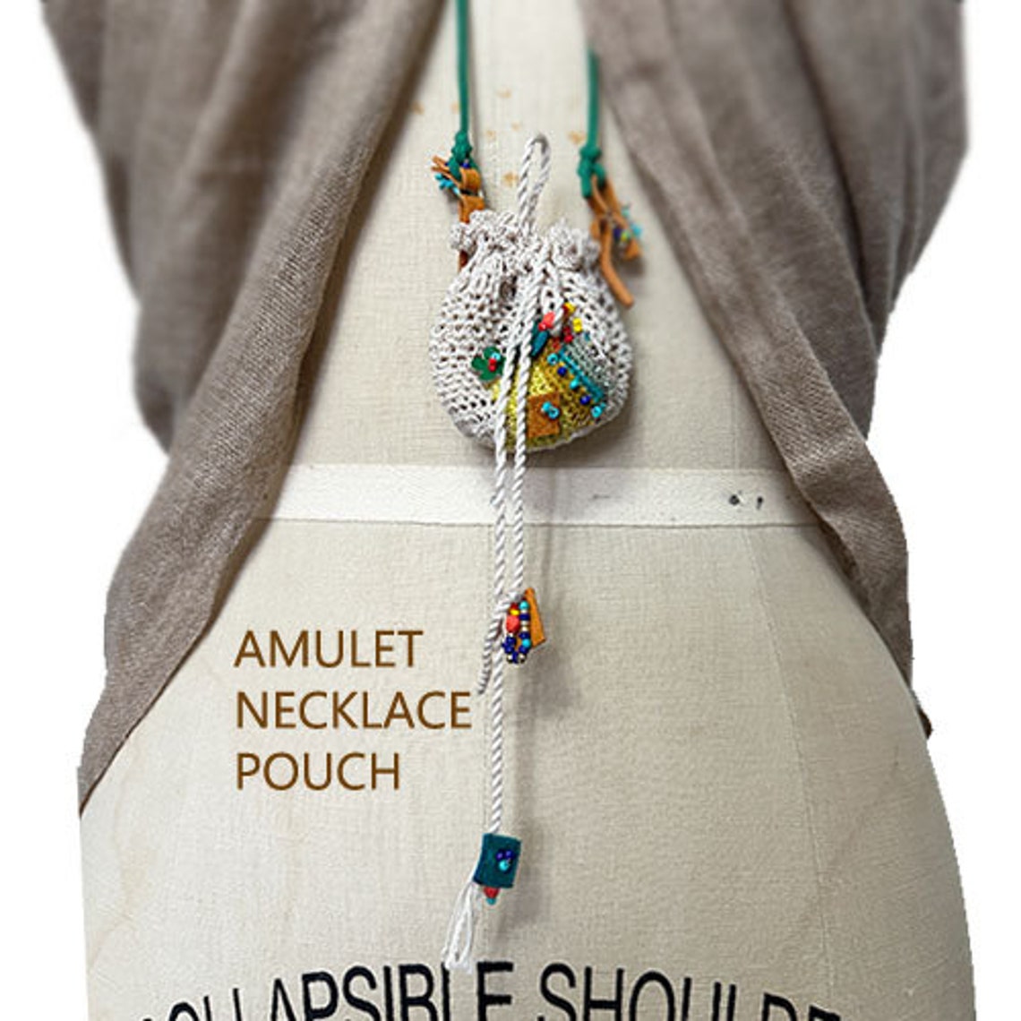 Amulet, Bohemian Neckless Pouch, Crochet Pouch Amulet - Etsy