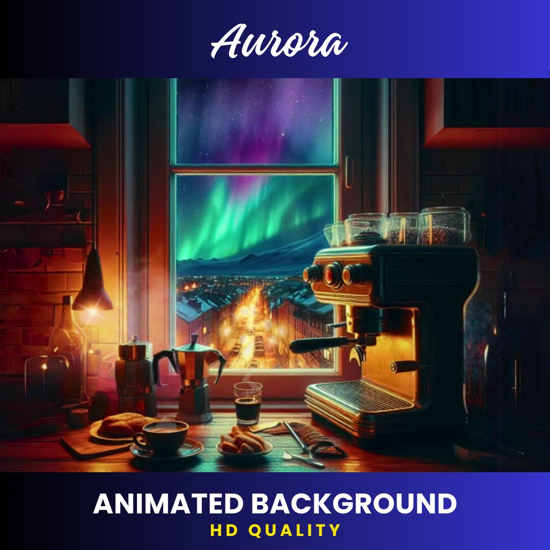 Animated Background Aurora View Relaxing Coffee Fantasy Vtuber Relaxing ...