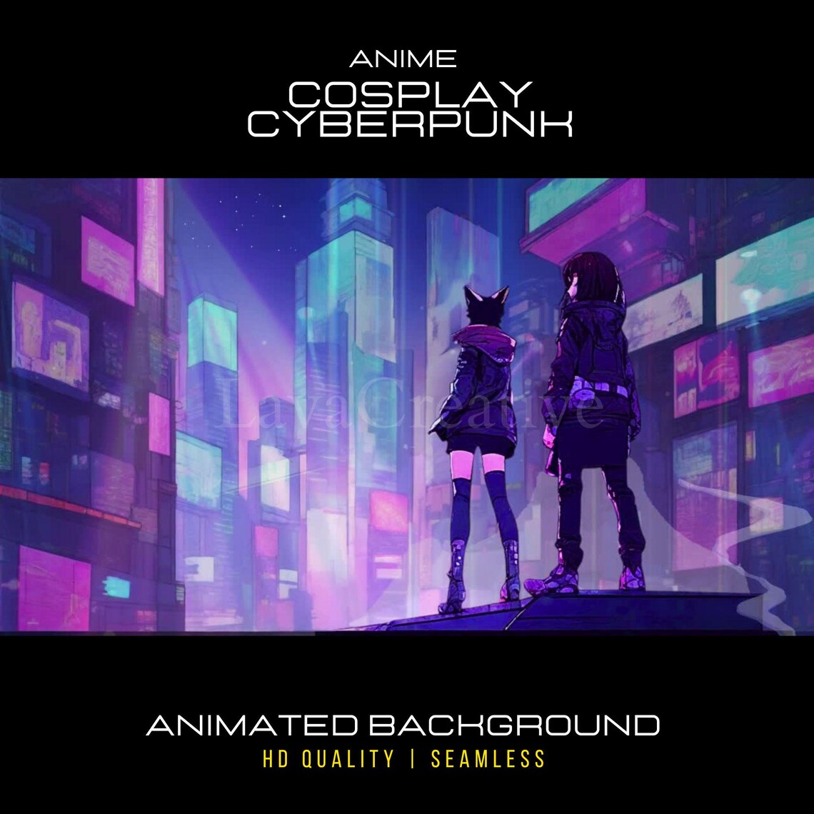Animated Background Cyberpunk City Anime Cosplay for Lofi Vtubers ...