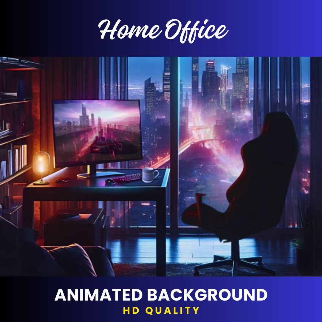 Animated Background Home Office Vtuber Background Lofi Twitch Overlay ...