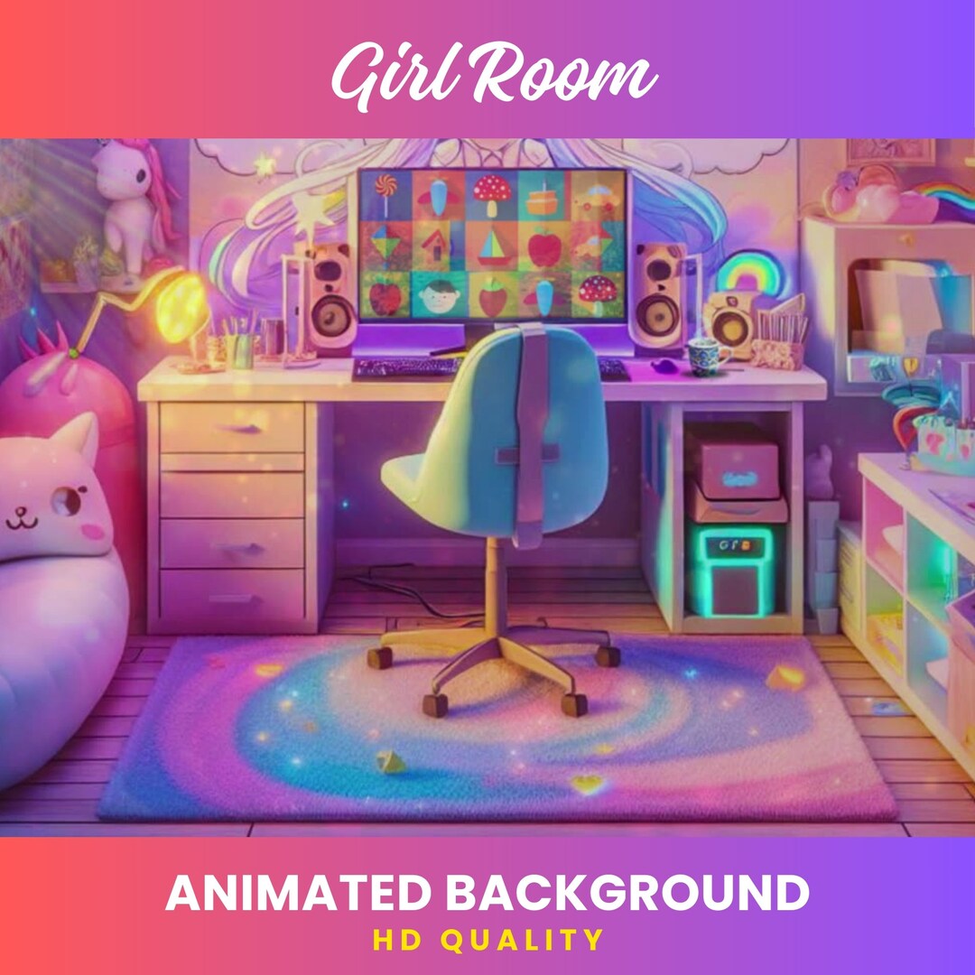 Lofi Girl Room Animated Background: Relaxing Vtuber Twitch Backdrop - Etsy