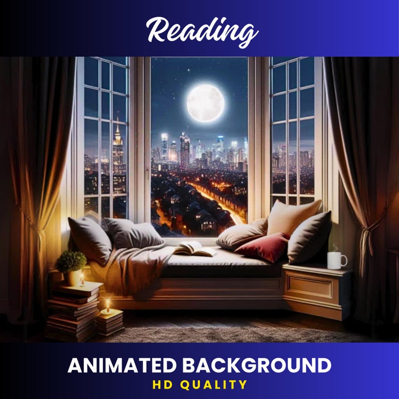Animated Background Reading Window Fantasy Vtuber Relaxing Background ...