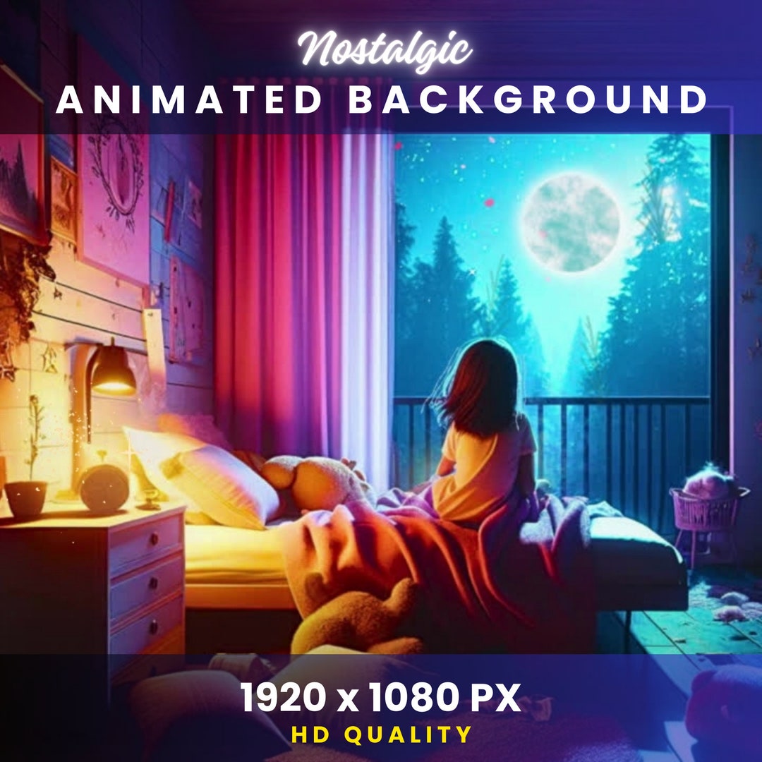 Animated Background Cozy Living Room Wind Night Background for Lofi ...
