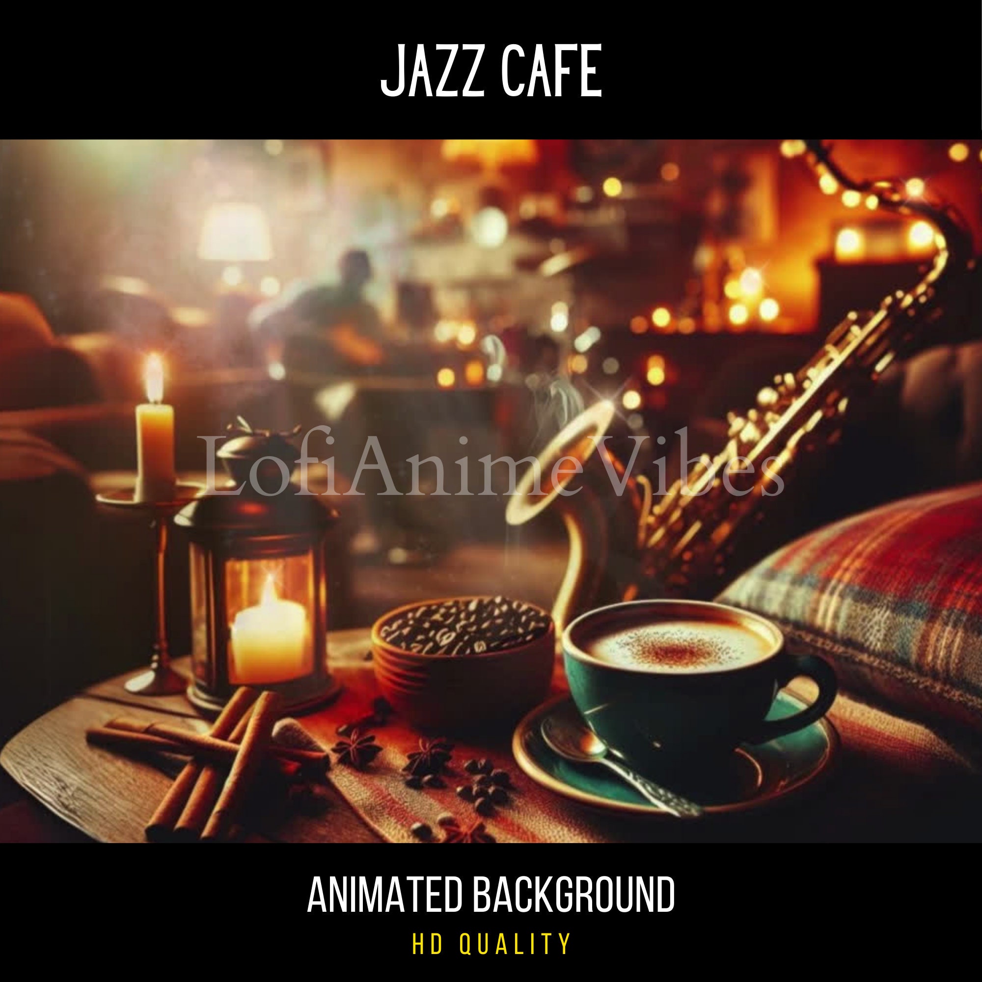 Animated Background Jazz Cafe Cozy Night Vtuber | Lofi Twitch Overlay ...