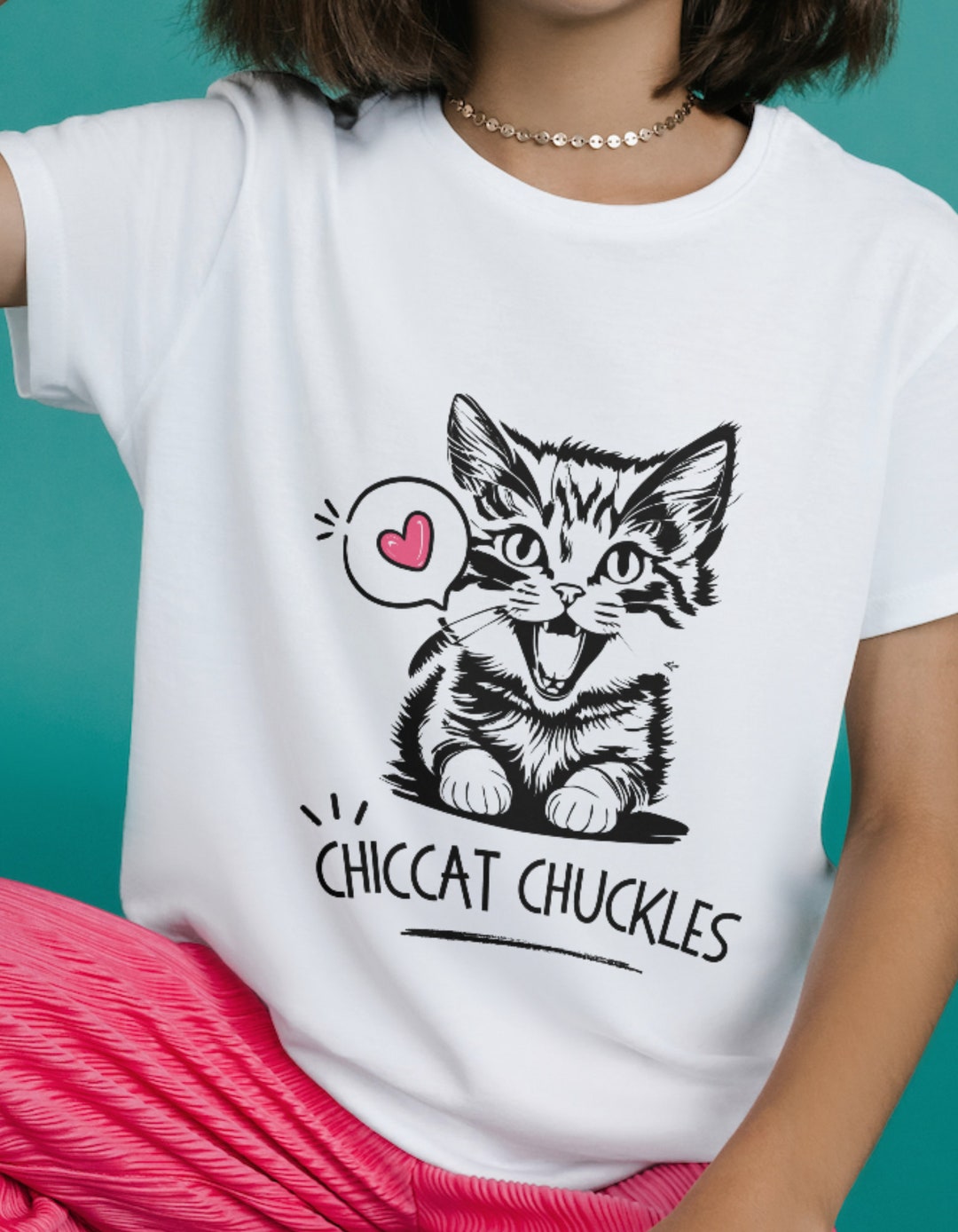 Digital Download Printable Chic Cat Chuckles Png Svg Pdf, Cat Lover Png ...