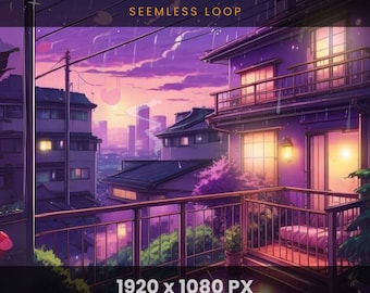 Animated Background Lofi Street Alley Raining Vtuber Background Lofi ...