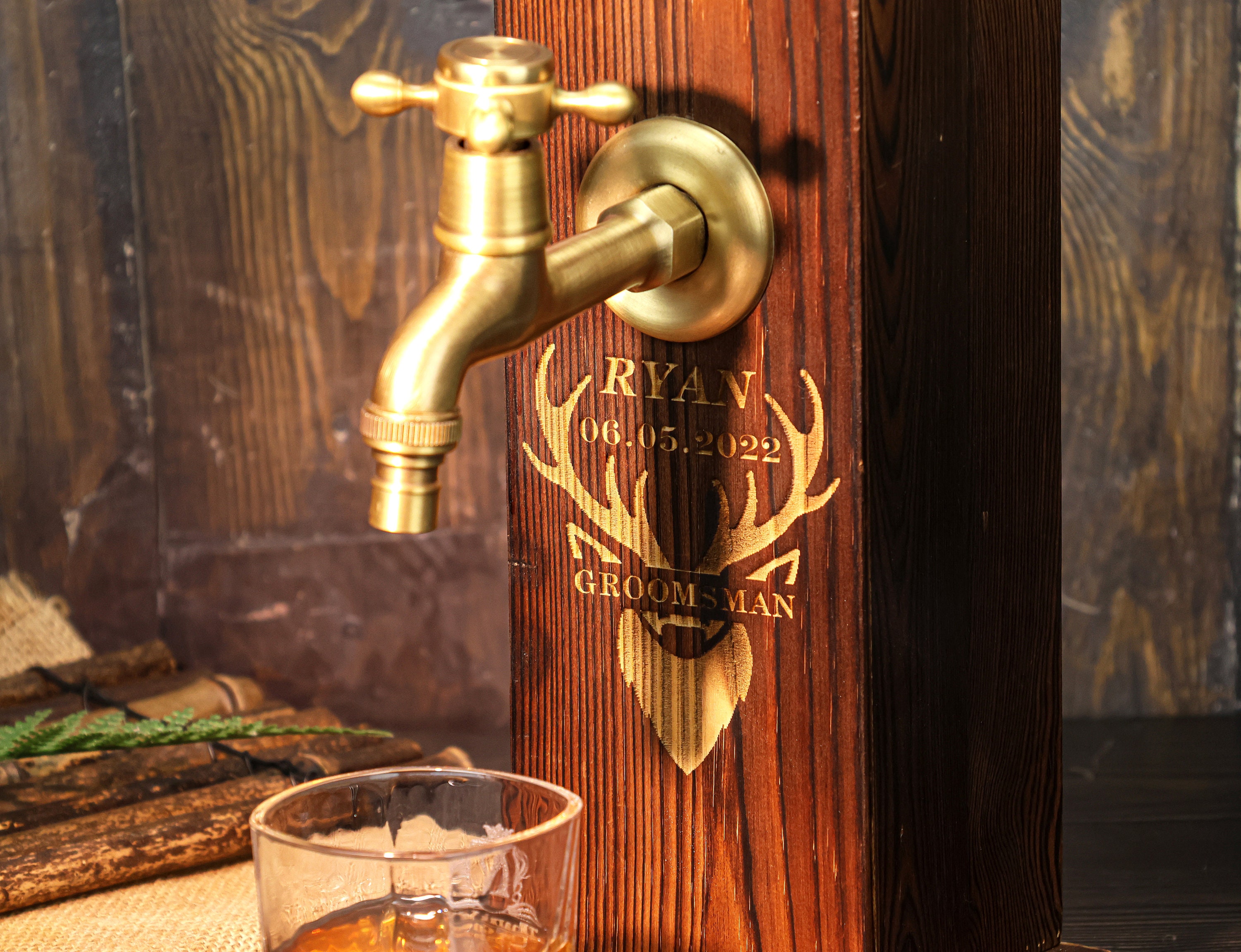 Custom New Home Giftspersonalized Wooden Bar Whiskey Dispenserliquor ...