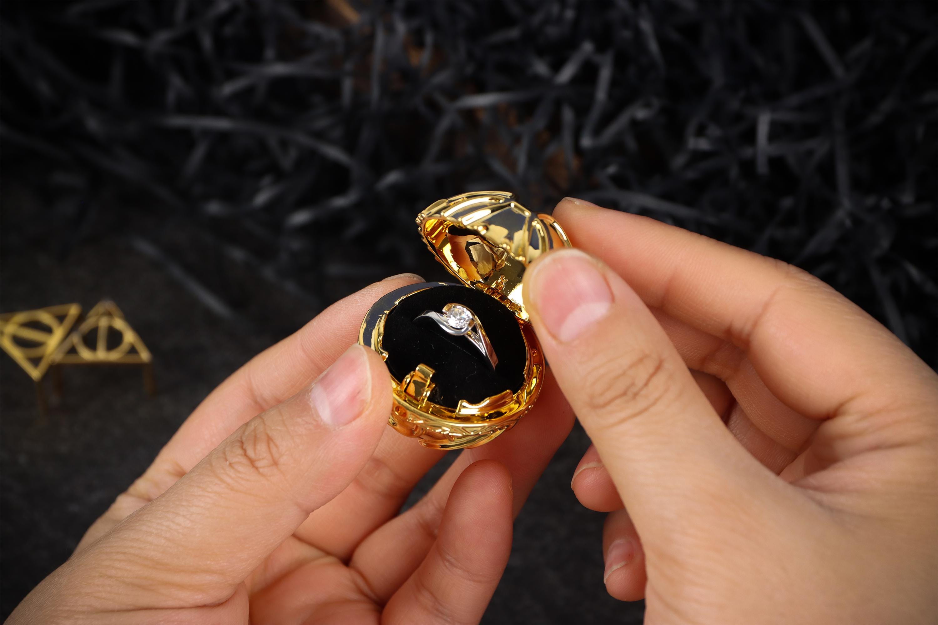Magical Winged Ring Box Proposal Gift – Gold Wing Engagement Ring ...