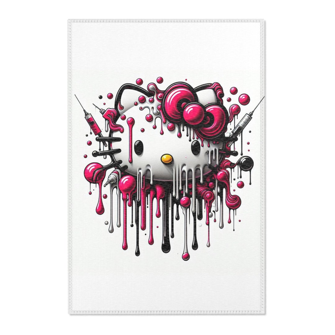 Drippy Hello Kitty Area Rugs - Etsy