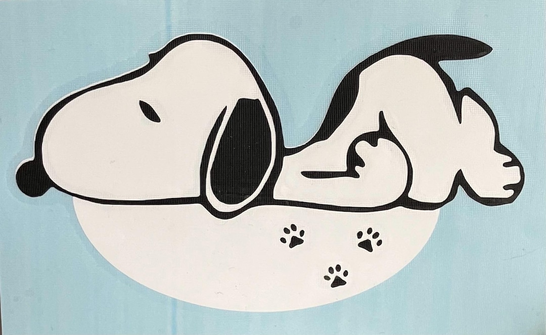 Snoopy Snoozing Decal, Free Shipping - Etsy