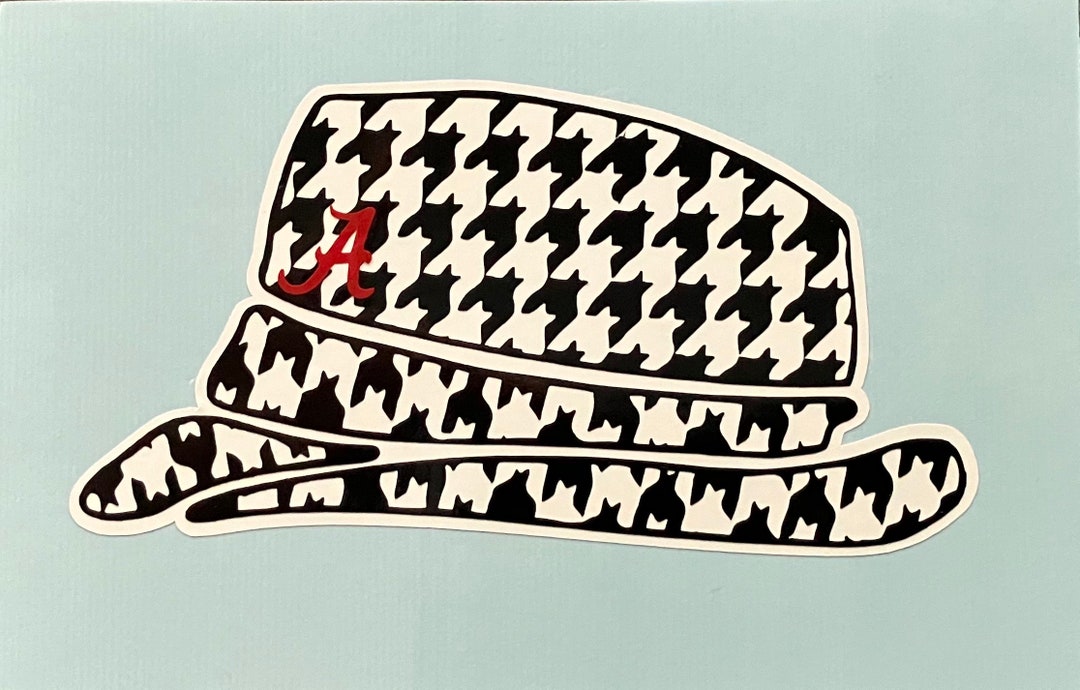 Alabama Houndstooth Bear Bryant Hat Decal - Etsy