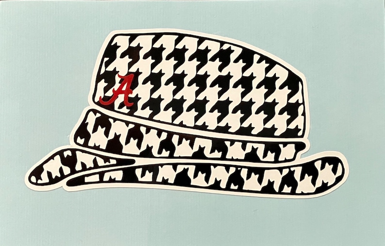 Alabama Houndstooth Bear Bryant Hat Decal - Etsy