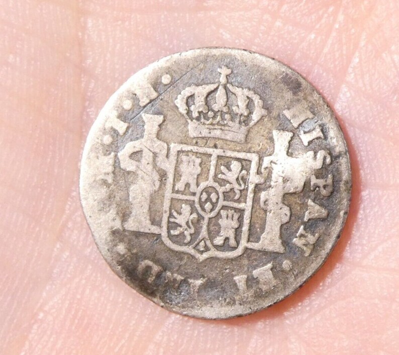 1809 Spanish Spain Mexico Half Real Silver Coin - Etsy