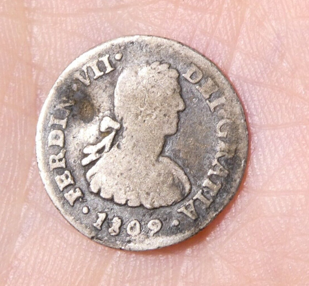 1809 Spanish Spain Mexico Half Real Silver Coin - Etsy