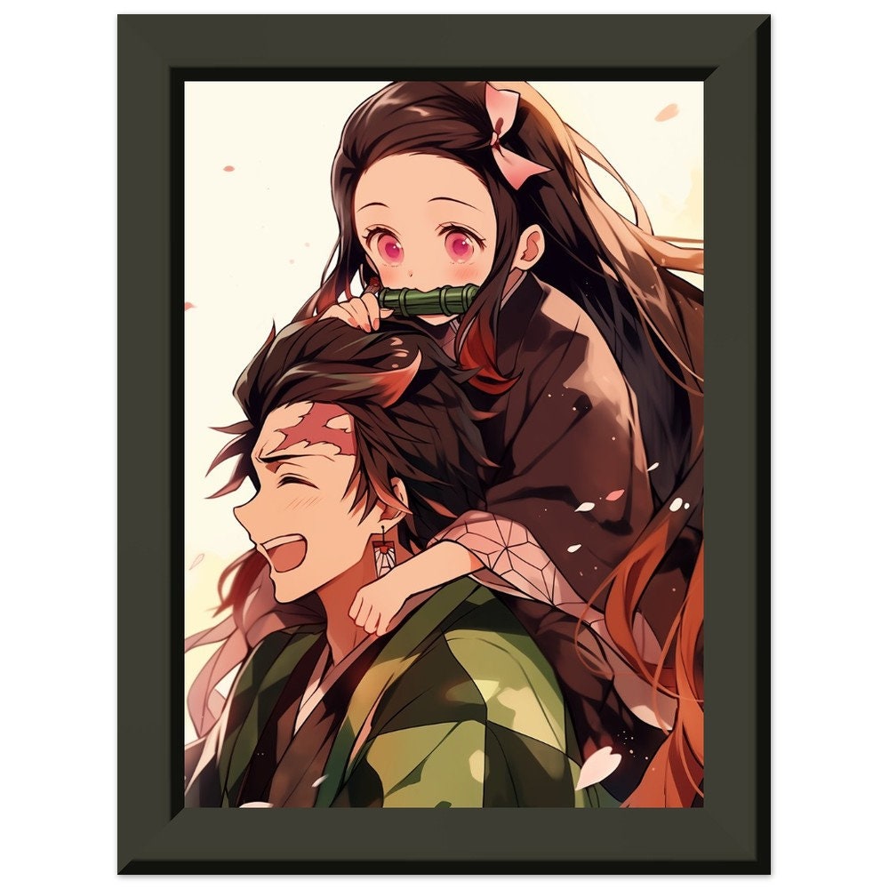 Tanjiro Nezuko Demon Slayer Art Poster Frame Canvas Regalo para él ella ...