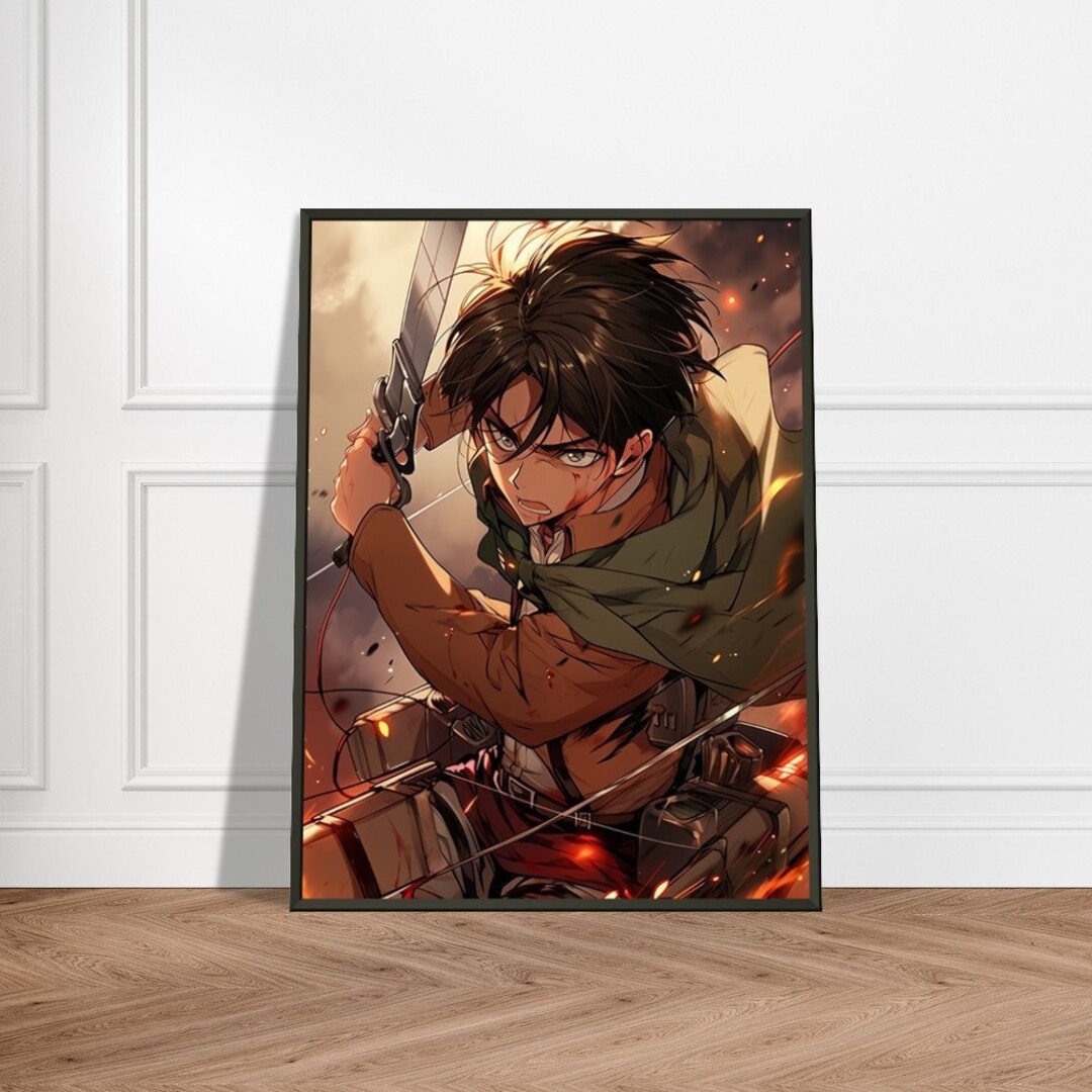 Eren Yeager Attack on Titan AOT Custom Poster Frame Canvas - Etsy