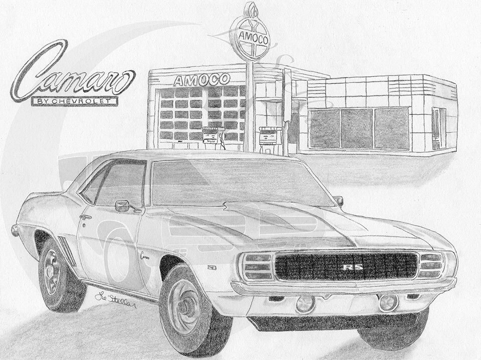 Custom Car Drawing From Photo for Car Enthusiasts, Hand-drawn on ...