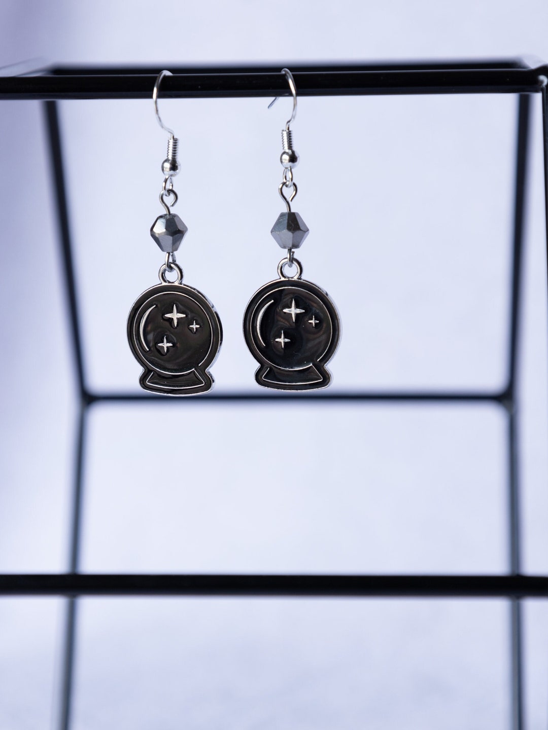 Crystal Ball Dangle Earrings, Oracle Jewelry, Fortune Telling Charms ...