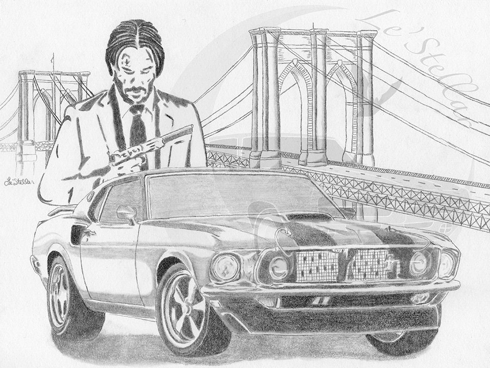 Custom Car Drawing From Photo for Car Enthusiasts, Hand-drawn on ...